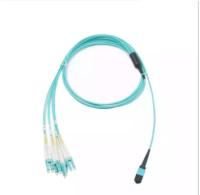 China OM3 8 Cores MPO to LC Duplex Fiber Patch Cord for sale