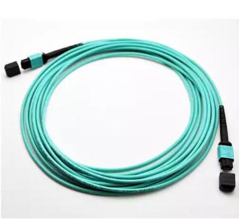 China LSZH Jacket OM3 MPO Trunk Cable 12 Core UPC 30m Multimode for sale