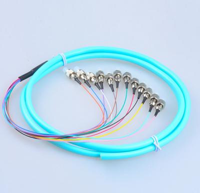 China FC/UPC Multimode OM3 50/125 12 Cores LSZH Bundle Fiber Optic Pigtail For FTTH for sale