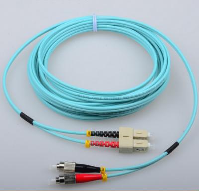 China Length Can be customized SC/PC-FC/PC OM3 3.0mm aqua fiber optic patch cord customized for sale