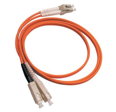 China Duplex 3.0mm SC/UPC to LC/UPC hybrid fiber optic patch cord Orange for sale