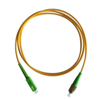 China FC/APC to SC/APC singlemode simplex fiber Optical patch cord 2.0mm 3mtrs for sale