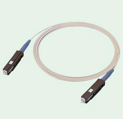 China MU/UPC To MU/UPC Fiber Optic Patch Cord Singlemode Simplex White 3.0mm Cable for sale