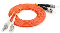 China Orange color LC/UPC to ST/UPC hybrid fiber optic patch cord multimode 50/125 duplex for sale
