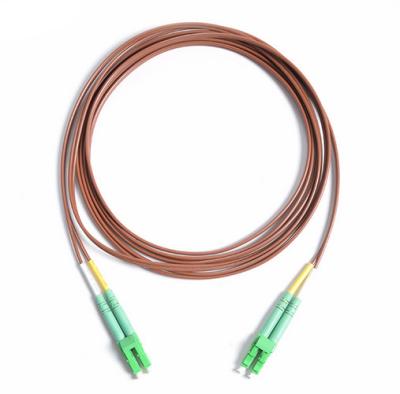 China Patch Cord Fiber Optic Jumper LC/APC-LC/APC DX 2.0mm 2M LSZH Brown Cable for sale