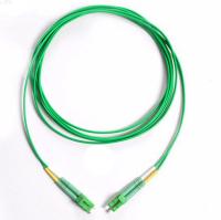 China Green Cable Fibre Optic Patch Cord  LC/APC-LC/APC Singlemode Duplex 3.0mm OFNR for sale