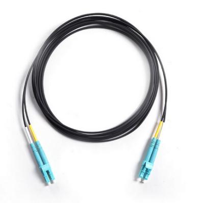 China Drop Cable Corning Optical Fiber Patch Cord LC/UPC To LC/UPC OM3 50/125 Duplex 3Mtrs LSZH for sale