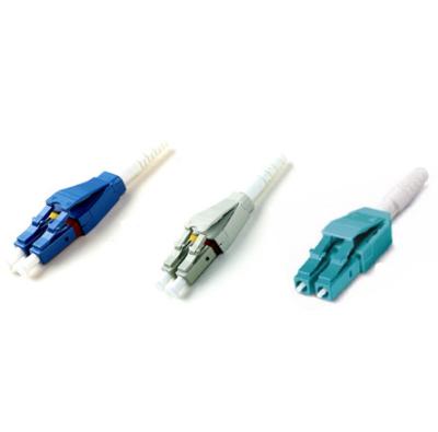 China LC SM/MM/OM3 Duplex Uniboot Fiber Optics Connector Aqua , Beige Or Blue Color for sale