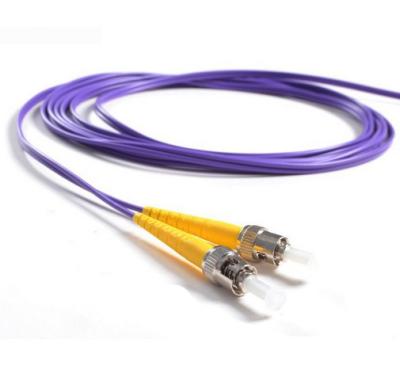 China ST / PC - ST / PC OM2 Fiber Optic Patch Cord 50/125 Duplex 5mtrs purple color for sale