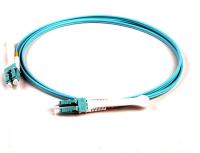 China OM3 50/125 Fiber Optic Patch Cord , multimode fiber patch cord 5Mtrs PVC aqua cable for sale