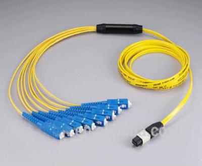 China Yellow Breakout Mpo - Sc Fiber Optic Patch Cord 8 Cores Telcordia Standard for sale