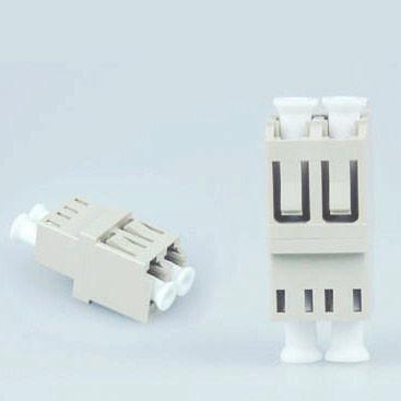 China Low Insertion Loss LC Multimode Fiber Optic Adapter duplex beige color for sale