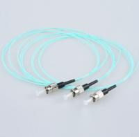 China FC/UPC OM3 0.9mm Fiber Optic Pigtail LSZH aqua cable IL<=0.2dB for sale