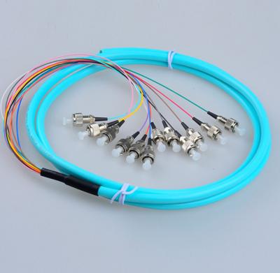 China 12 Core Bundle Pigtail Fiber Optic Patch Cord 1 Meter Customized Length FTTH Fiber Optic Jumper for sale