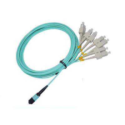 China Multimode Simplex 8,12,24 Cores MPO To LC Or SC Jumper Cable Fiber Optic Assembly Cable for sale