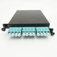 China MPO-LC MPO panel OM3 0.9mm 12 port Cold Rolled Steel Sheet MPO Cassette for sale