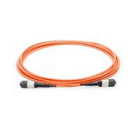 China Multimode OM2 MPO trunk cable Female to Female 12 core Low insertion loss for sale