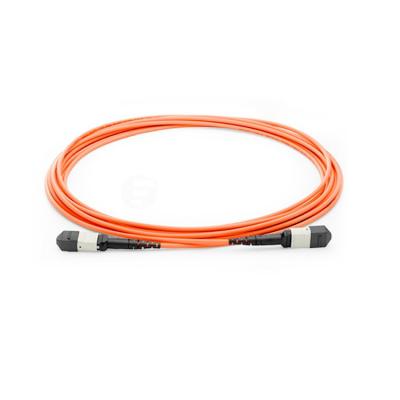 China Multimode OM2 MPO trunk cable Female to Female 12 core Low insertion loss for sale