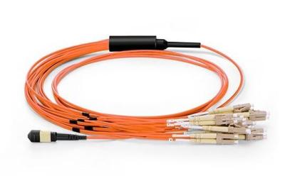 China Fanout 24F Cores Mtp To LC Mpo Fiber Patch Cord for sale
