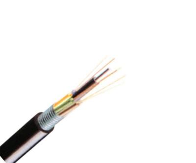 China Loose Tube Outdoor Fiber Optical Cable GYFTS Steel Tape Layer With Black Sheath for sale