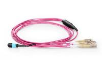 China Purple FTTB Female Male UPC APC Mpo Fanout Cable for sale