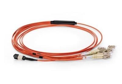 China 0.5M Mutilmode OM1 OM2 OM4 MPO LC DX Fanout Cable for sale