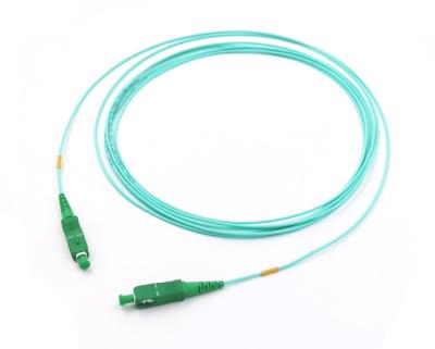 China FTTH OM3 Simplex Aqua 3m Sc Apc To Sc Apc Patch Cords for sale