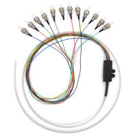 China 12 Colors ST Ribbon Fan Out Single Mode Fiber Pigtails for sale