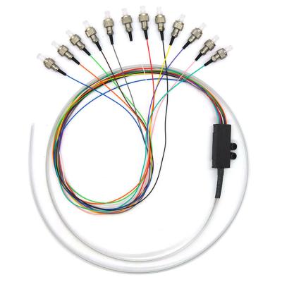 China 12 Colors ST Ribbon Fan Out Single Mode Fiber Pigtails for sale