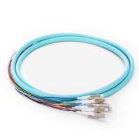China 12 Strand 50/125 LC UPC Multimode OM3 Fiber Optic Pigtail for sale