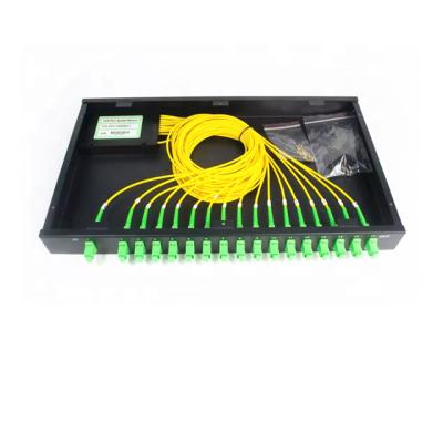 China Fixed Rack Mounted 1U 1X32 PLC Splitter FTTH Patch panel for sale
