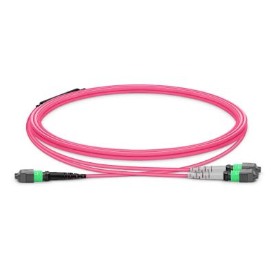 China OM4 MTP Breakout Cable with APC Connectors and OFNP Fire Safety for High-Speed Data Centers for sale