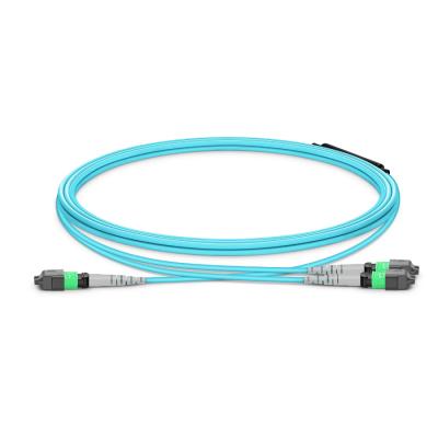 China MTP Breakout Cable with 8° APC Endface, OFNP Fire Safety-Rated, and 0.35dB Low IL for High-Speed Data Links for sale