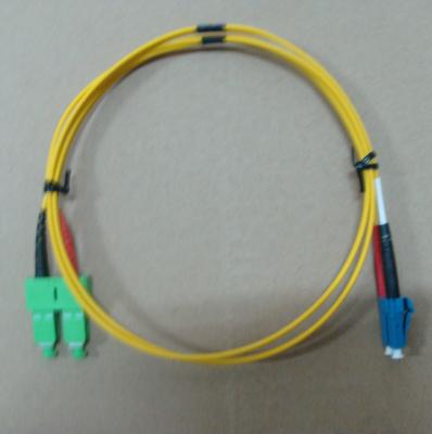 China LSZH Yellow color 2.0mm / 3.0mm 900um Fiber Optic Patch Cord LC SC Singlemode Dimplex With High Return Loss for sale