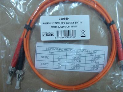 China 1, 2, 3 meter or customized PC, UPC, APC Multimode duplex ST-ST Fiber Optic Patch Cord for sale
