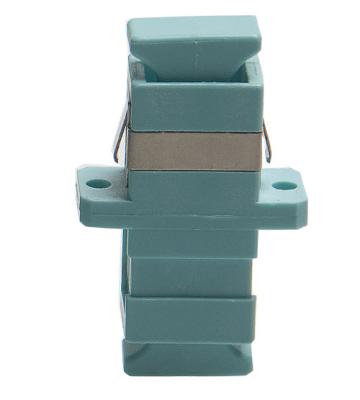 China ISO RoHS ABS / PBT Aqua Blue color OM3 SC Simplex MM fiber optic adapter for sale