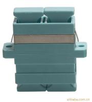 China Blue color Duplex SC OM3 Fiber Optic Adapter Ceramic / Bronze Sleeve For CATV System for sale