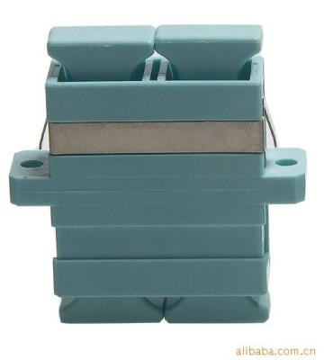 China Blue color Duplex SC OM3 Fiber Optic Adapter Ceramic / Bronze Sleeve For CATV System for sale