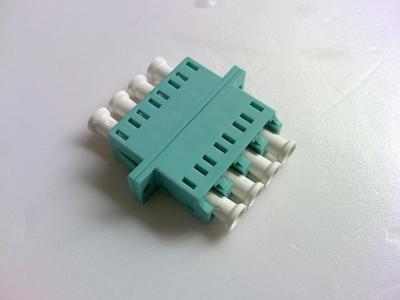 China Blue color LC OM3 Quad Fiber Optic Adapter 4 Cores With Low Insertin Loss for sale