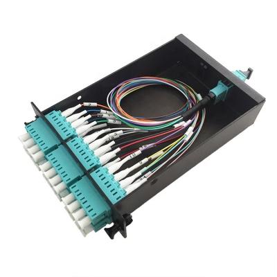 China Cold Rolled MPO-LC 0.9mm 24 Port OM3 Mpo Patch Panel for sale