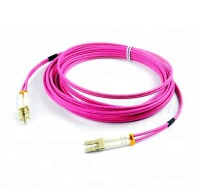 China 3.0mm DX MM 50/125 OM4 LC to LC Fiber Optic Patch Cord PINK LSZH outer Jacket for sale