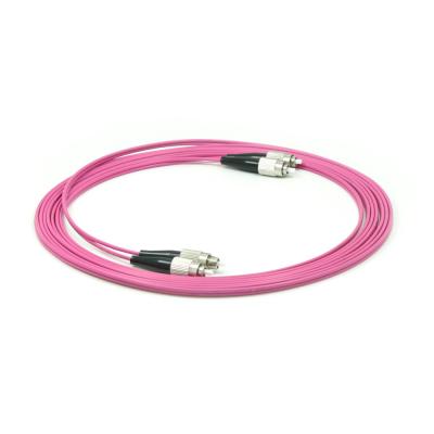 China FC to FC Fiber Optic Patch Cord 2.0mm DX MM 50/125 OM4 pink LSZH Jacket for sale