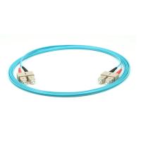 China OM3 SC / UPC-SC / UPC Duplex LSZH Multimode Fiber Optic Cable Blue for sale