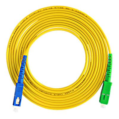 China Yellow PVC Fiber Optic Patch Cable SC / APC to SC / UPC SX SM 0.9 2.0 3.0 mm for sale