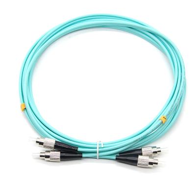 China OM3 aqua duplex optical jumper FC/UPC corning fiber LSZH cable jacket for sale
