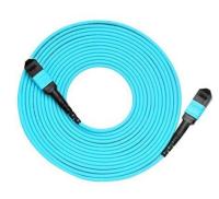 China MTP Female Mtp Female Om3 Optical Fiber Patch Cord 12 Core Aqua Color for sale