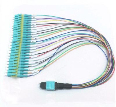 China 24 Cores Fanout Mpo To 24 Lc Optical Patch Cord , Mpo Patch Cord Fiber Optic for sale