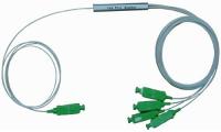 China Return Loss>45dB White cable SC APC 1x4 PLC Fiber Optic Splitter with LSZH cable for sale