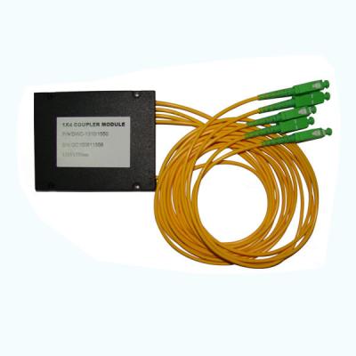 China 1×4 PLC Fiber Optic Splitter ABS package SC/APC Connector for FTTX Networks for sale