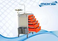 China Four Aluminum Columns Emergency Medical Cart With Central Drawer Lock for sale